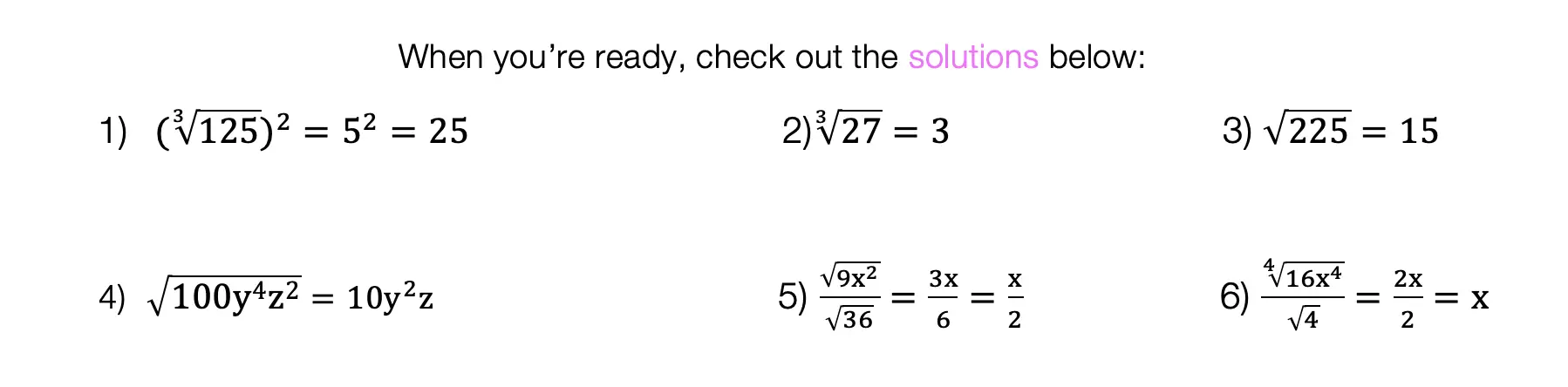 Rational Exponents: Algebra 2/Trig. - Math Lessons