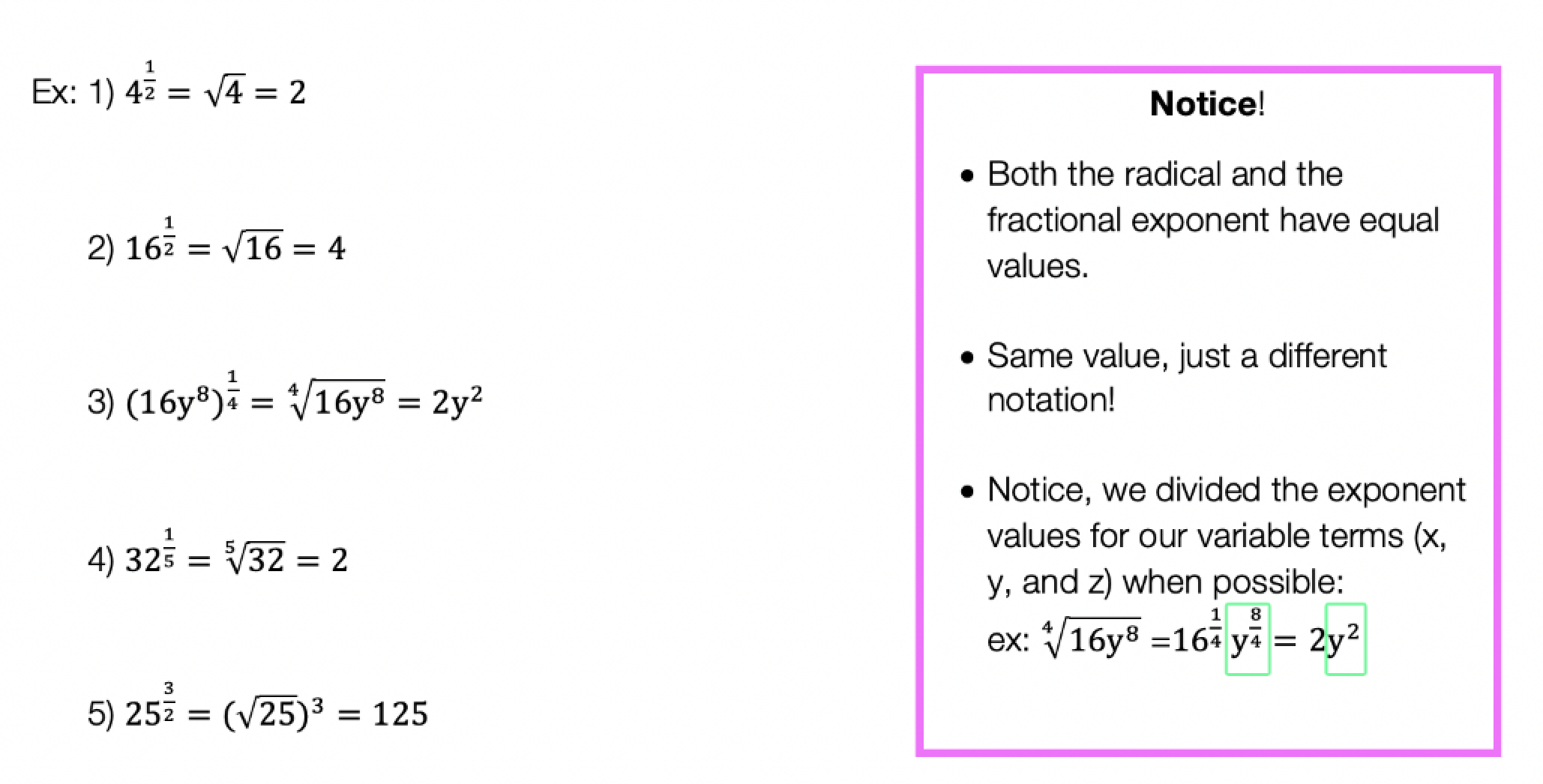 Rational Exponents: Algebra 2/Trig. - Math Lessons