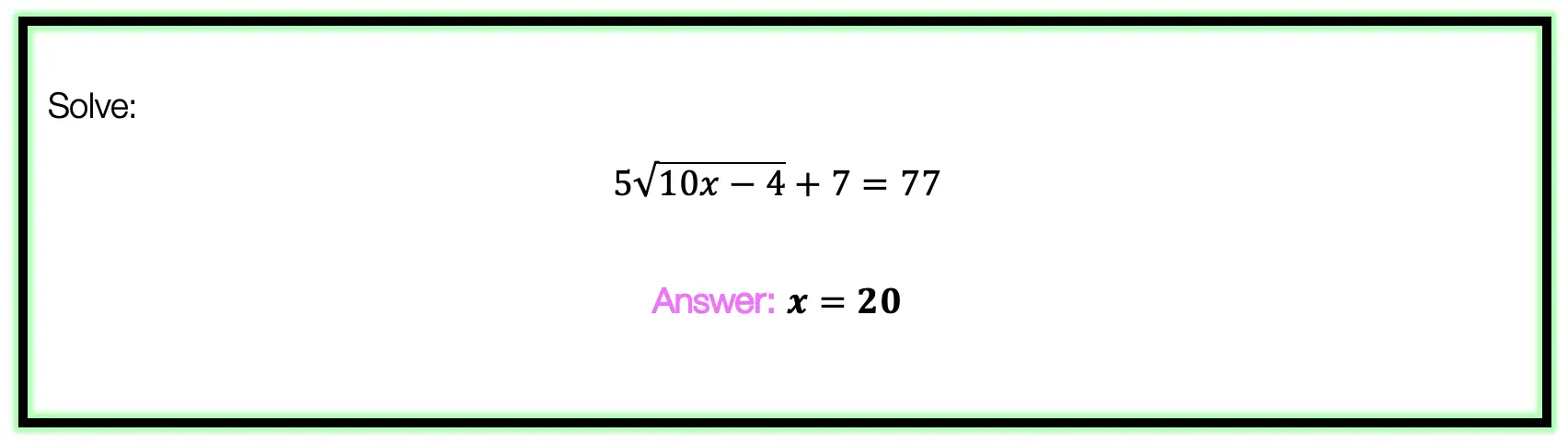 Solving Radical Equations: Algebra 2/Trig. - Math Lessons