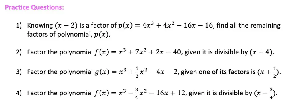 Synthetic Division and Factoring Polynomials: Algebra 2/Trig. - Math ...