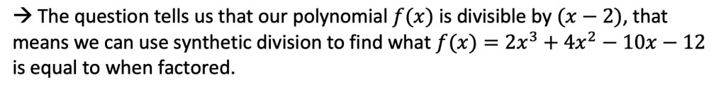 Synthetic Division and Factoring Polynomials: Algebra 2/Trig. - Math ...