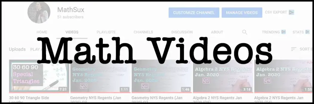 Math Video Index - Math Lessons