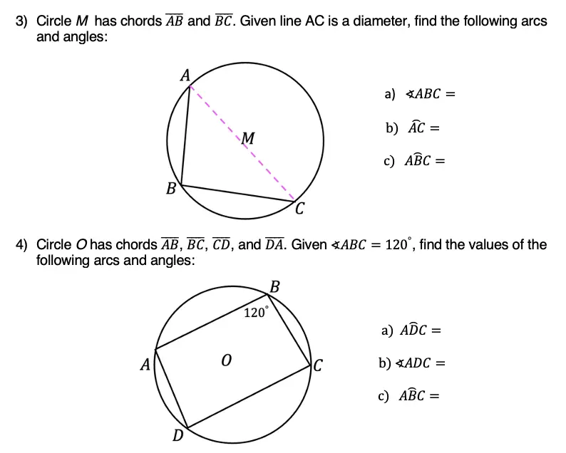 Inscribed Angles & Intercepted Arcs: Geometry - Math Lessons