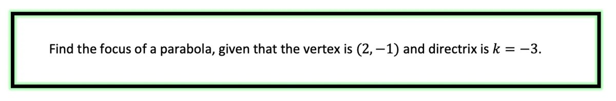 Focus and Directrix of a Parabola: Algebra 2 - Math Lessons