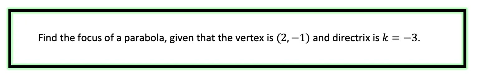 Focus and Directrix of a Parabola: Algebra 2 - Math Lessons