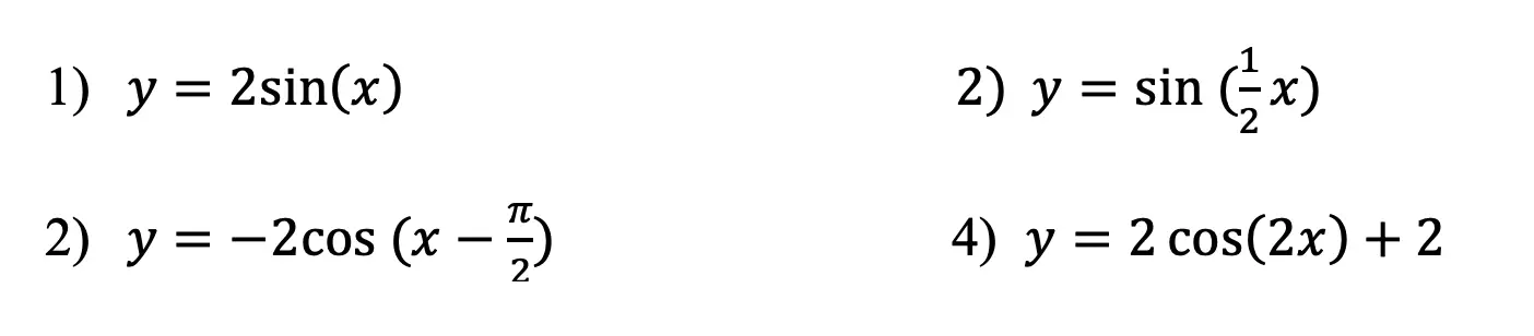 Transforming Trig Functions: Amplitude, Frequency, Period, Phase Shifts ...