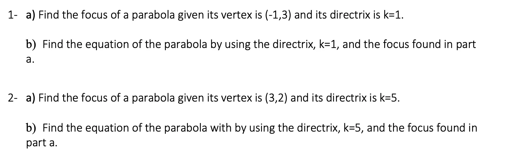 Focus and Directrix of a Parabola: Algebra 2 - Math Lessons