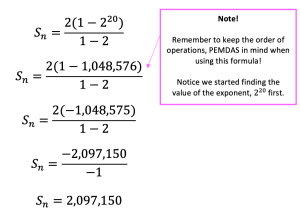 Finite Geometric Series - Math Lessons