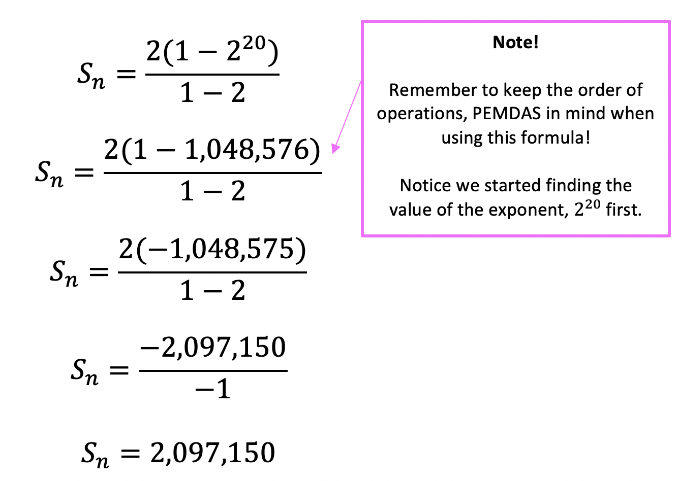Finite Geometric Series - Math Lessons