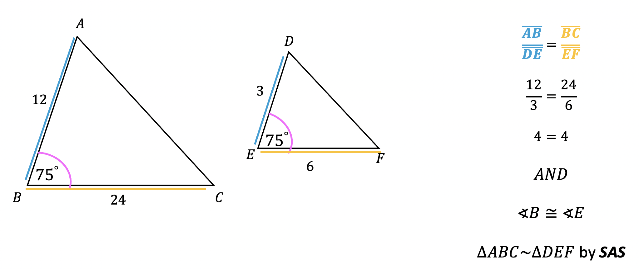 Similar Triangles: AA, SSS, & SAS - Math Lessons
