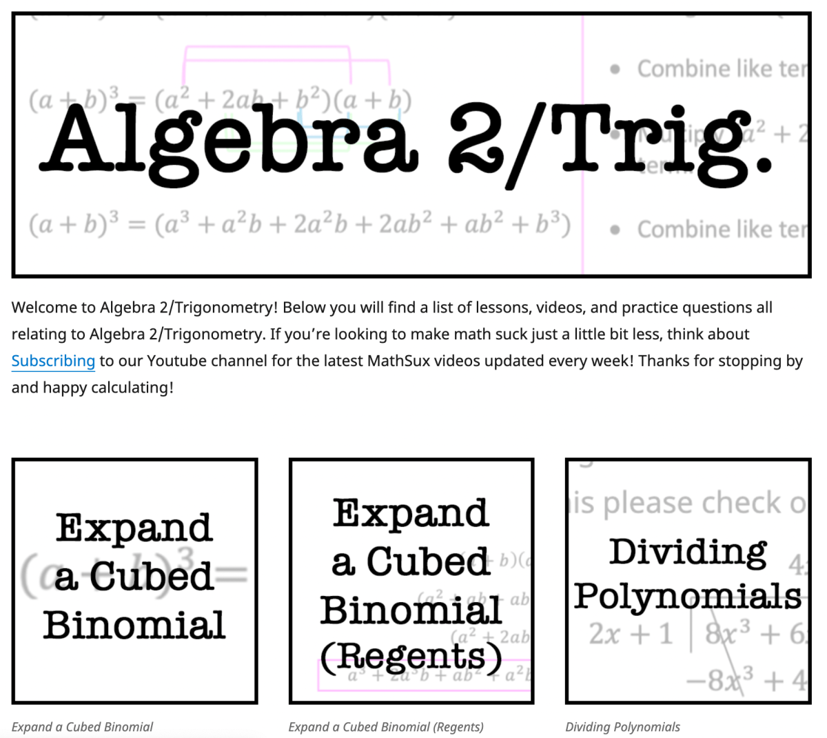 Algebra 2 Cheat Sheet & Review - Math Lessons