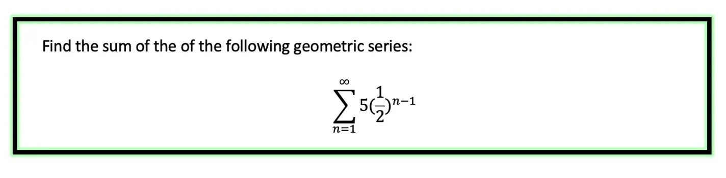 Infinite Geometric Series Formula - Math Lessons