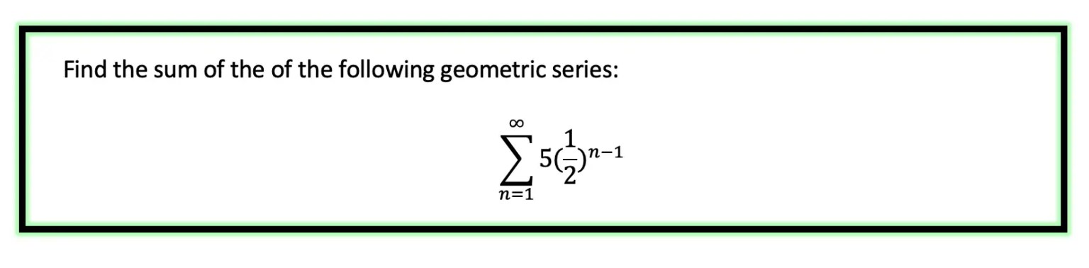 Sum Of Infinite Geometric Sequence Math Lessons