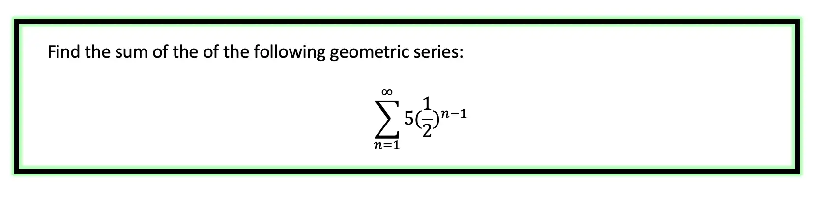 Infinite Geometric Series Formula - Math Lessons