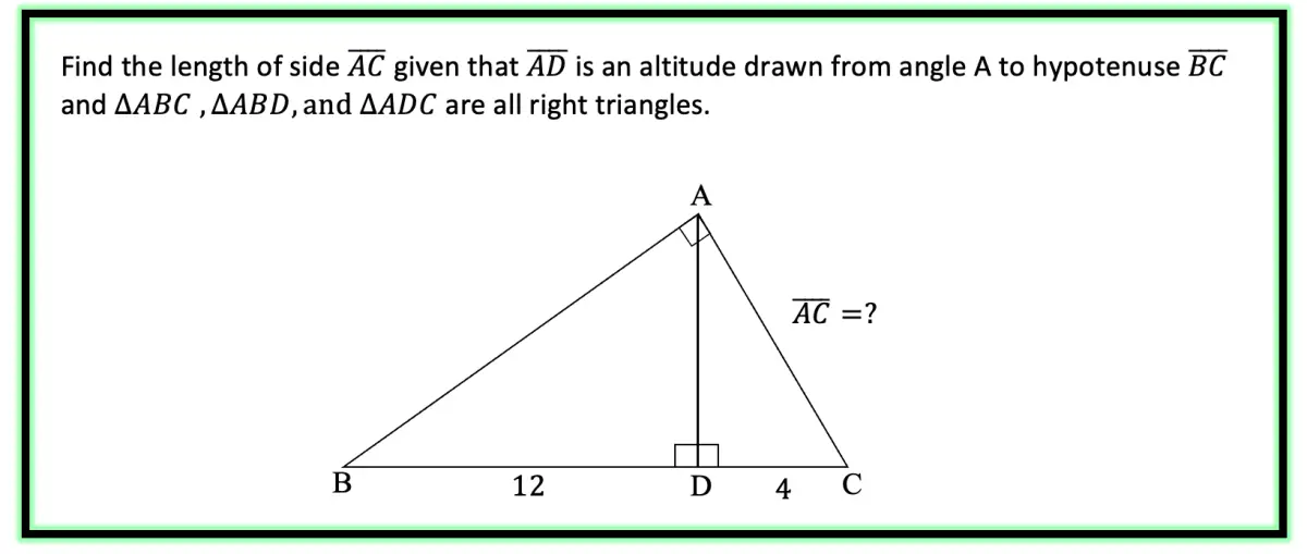 Legs of a Right Triangle (when an altitude is drawn) - Math Lessons