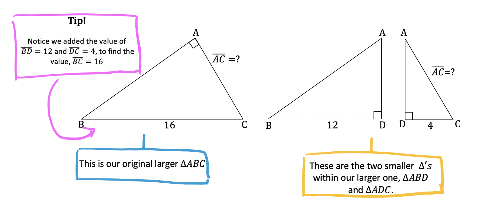 Legs of a Right Triangle (when an altitude is drawn) - Math Lessons