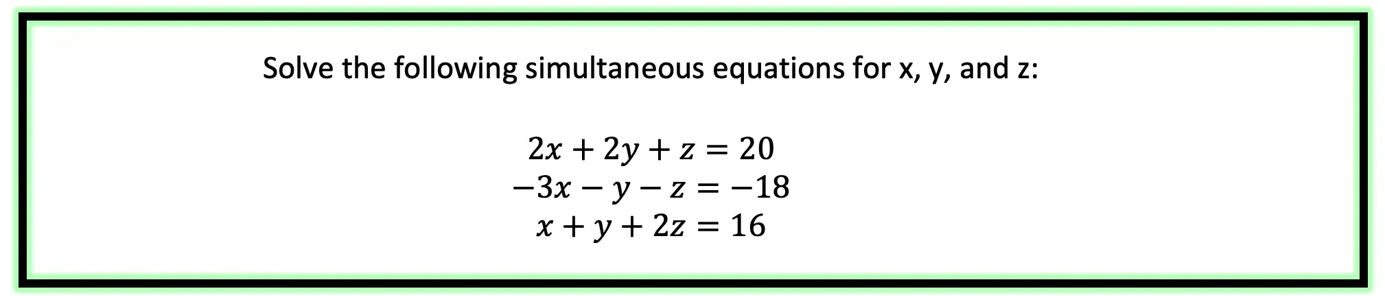 3 Equations 3 Unknown - Math Lessons