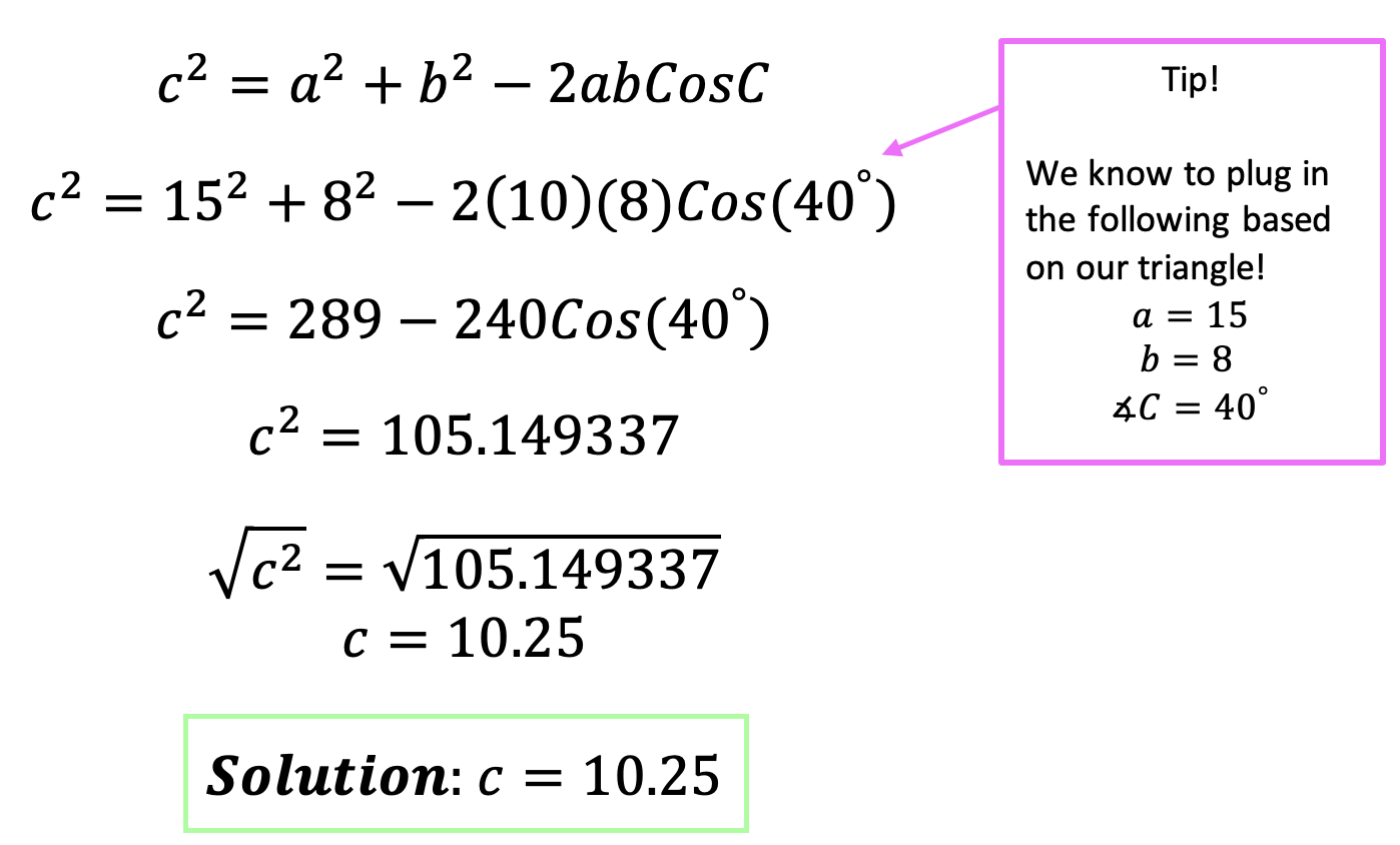 Law of Cosines - Math Lessons